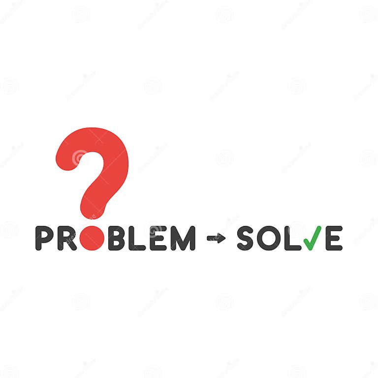 Vector Icon Concept of Problem Word with Keyhole and Solve Word Stock ...