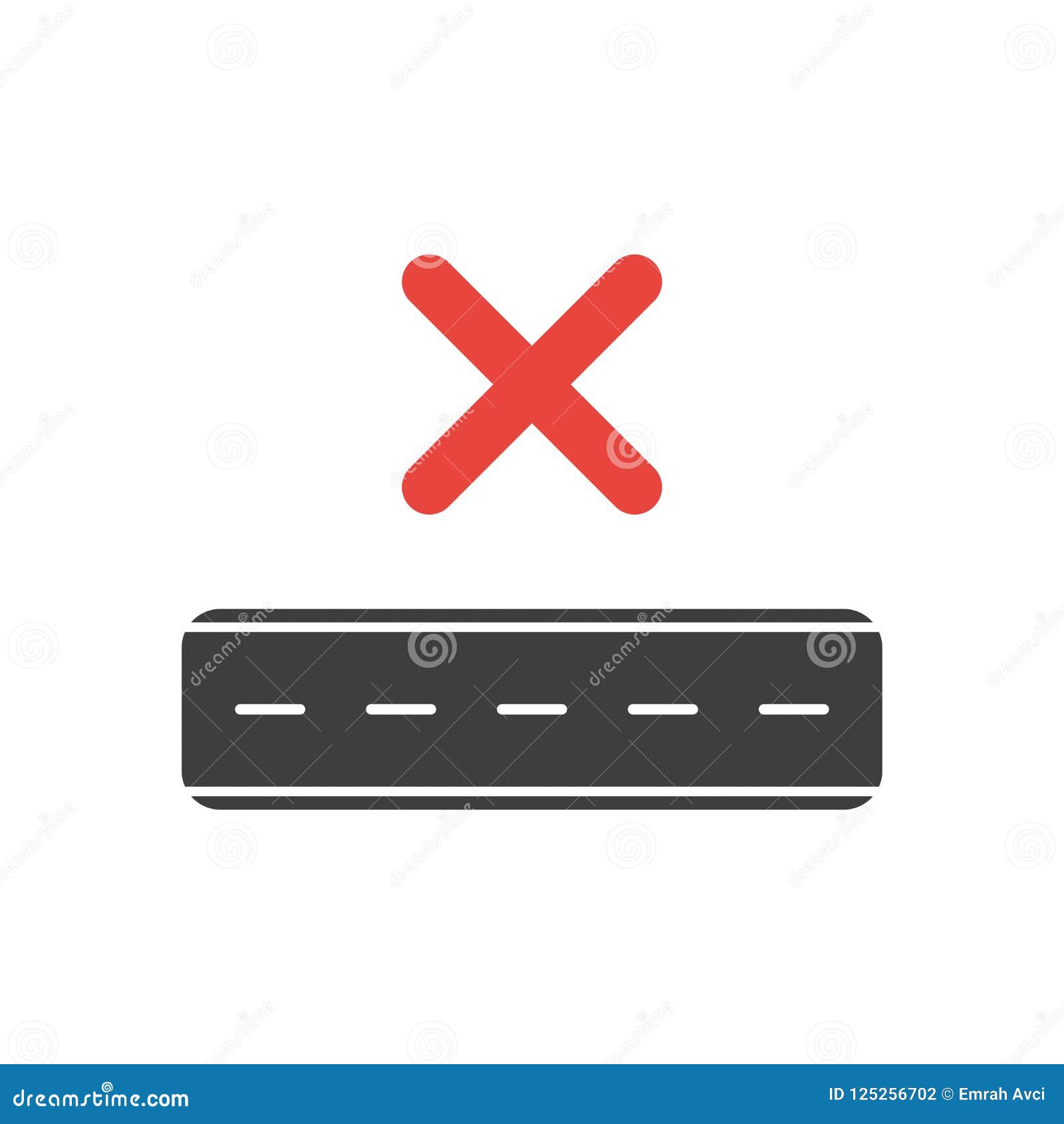 Vector Icon Concept of Road with X Mark Stock Vector - Illustration of ...
