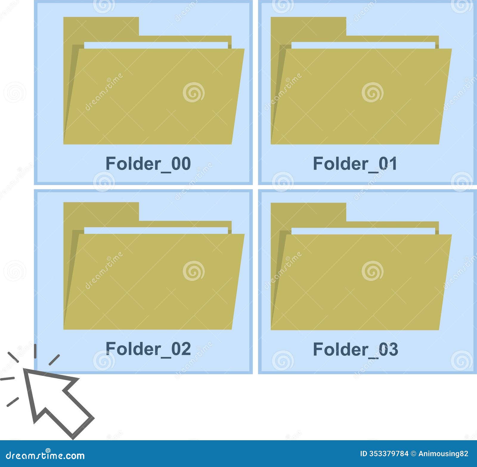 Pointer Mouse Pc Selecting Folder File Stock Vector Illustration Of Cursor Design 353379784