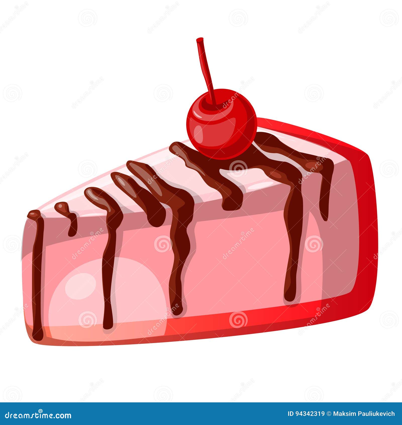 Slice Cake Character Bring Coin On White Background Cartoon Vector ...