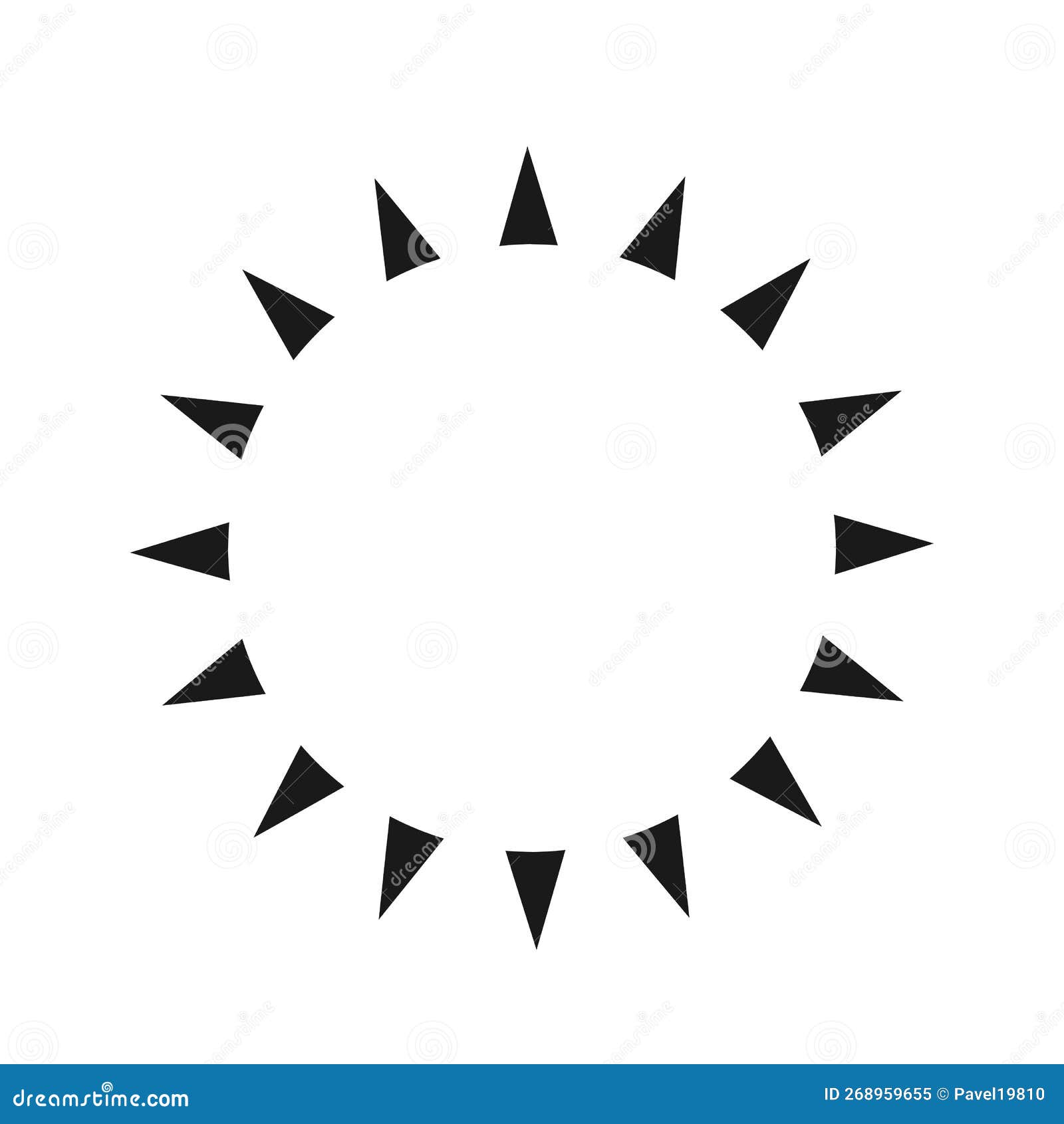 Vector Illustration, Icon Depicting an Empty Circle with Rays Flat ...