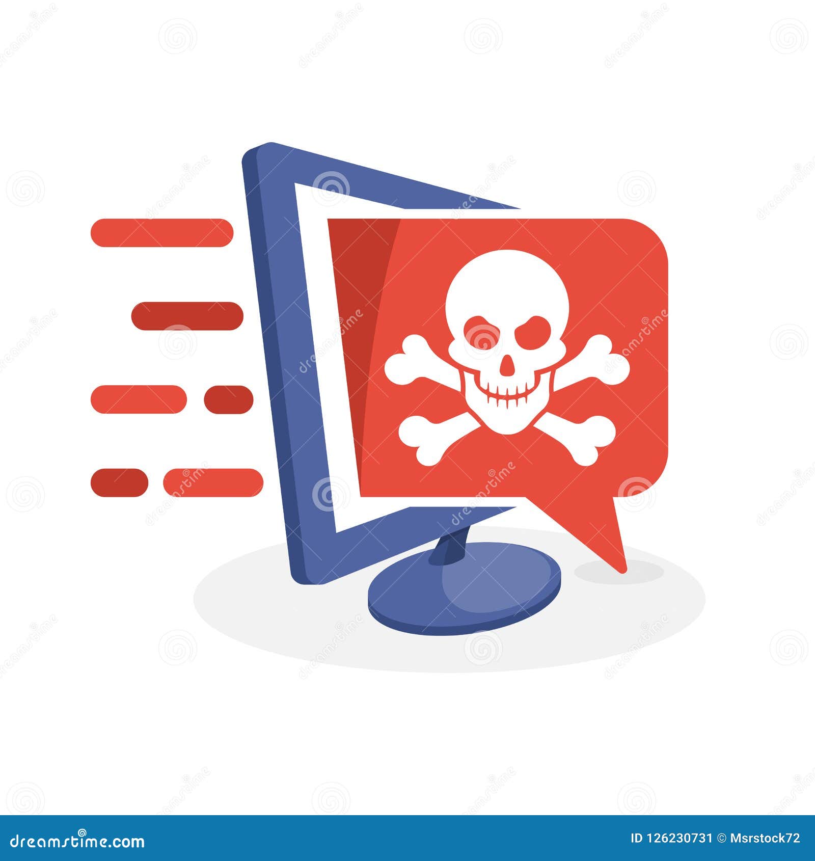 Vector Illustration Icon with Digital Media Concept about Dangerous ...