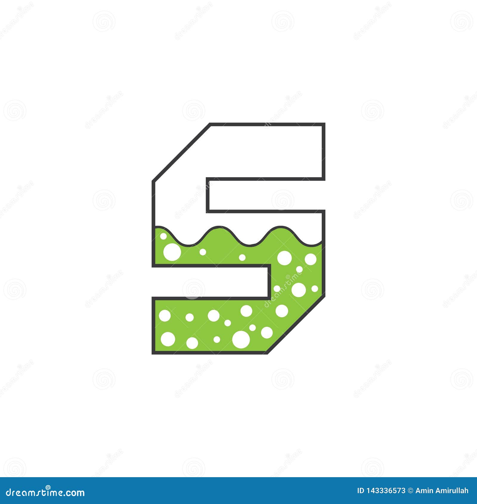 Vector Illustration Icon Letter S Science Green Color Stock Vector ...