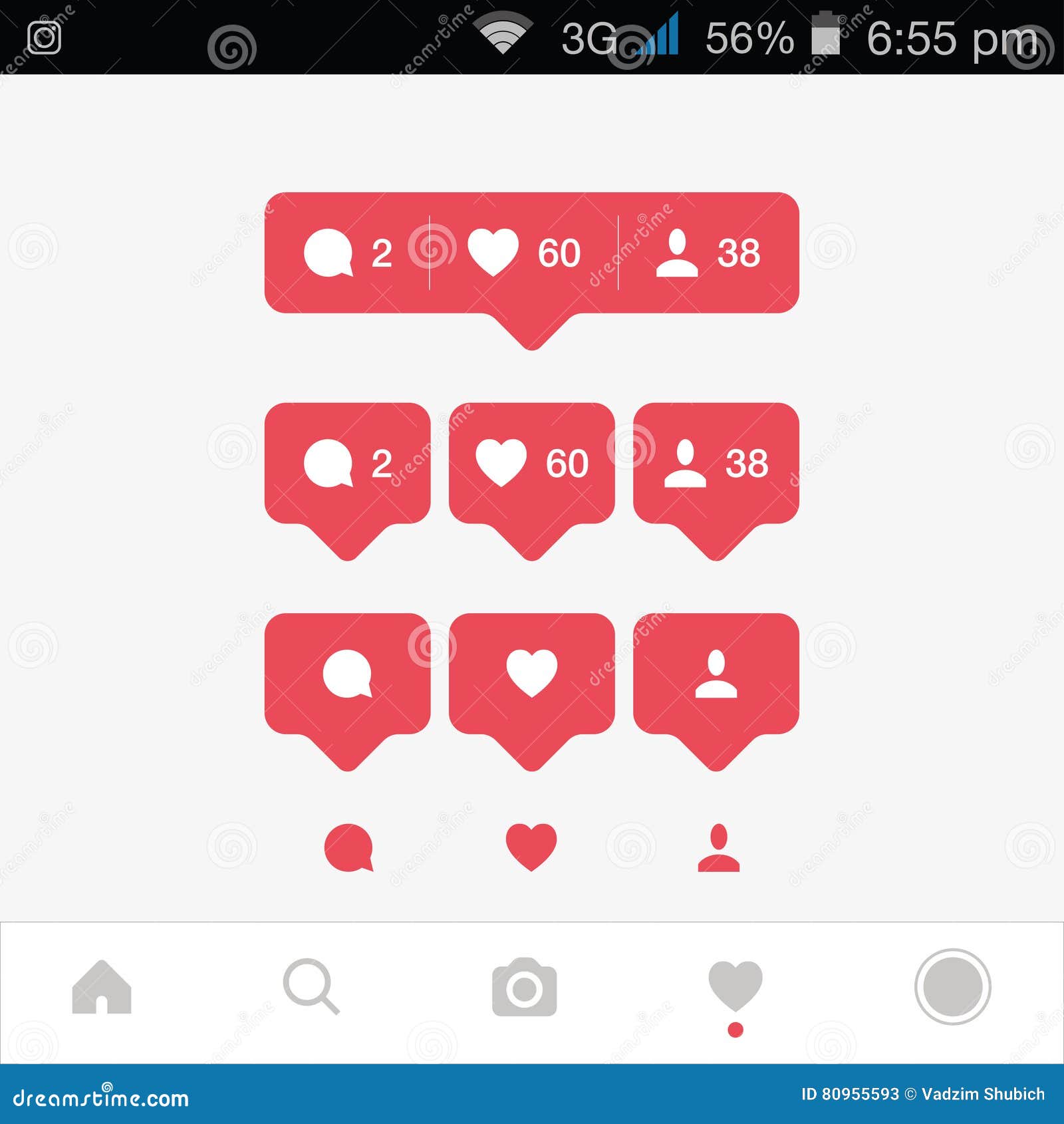 Vector Illustration. Icon Like, Icon Follower. Stock Vector ...