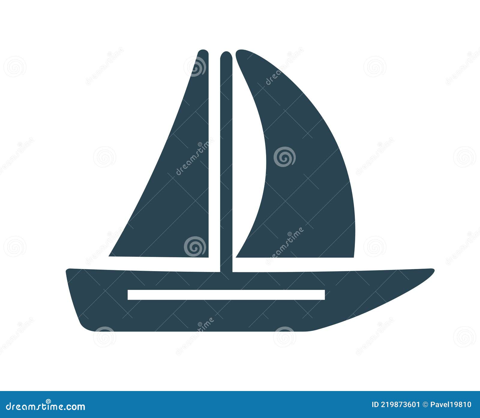 Vector Illustration, Icon Logo Boat Schooner, Ship. Water Transport ...
