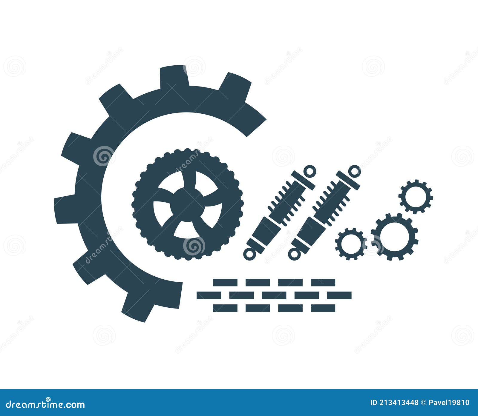 Vector Illustration, Icon and Logo with Car Parts. Car Service Stock ...
