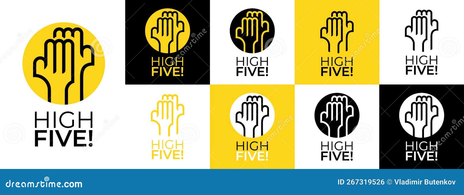 Vector Illustration, Icon and Logo High Five Stock Vector ...