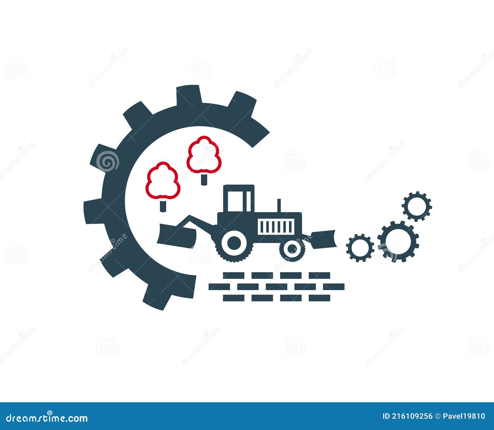 Vector Illustration of the Icon, Logo of a Wheeled Tractor. Stock ...