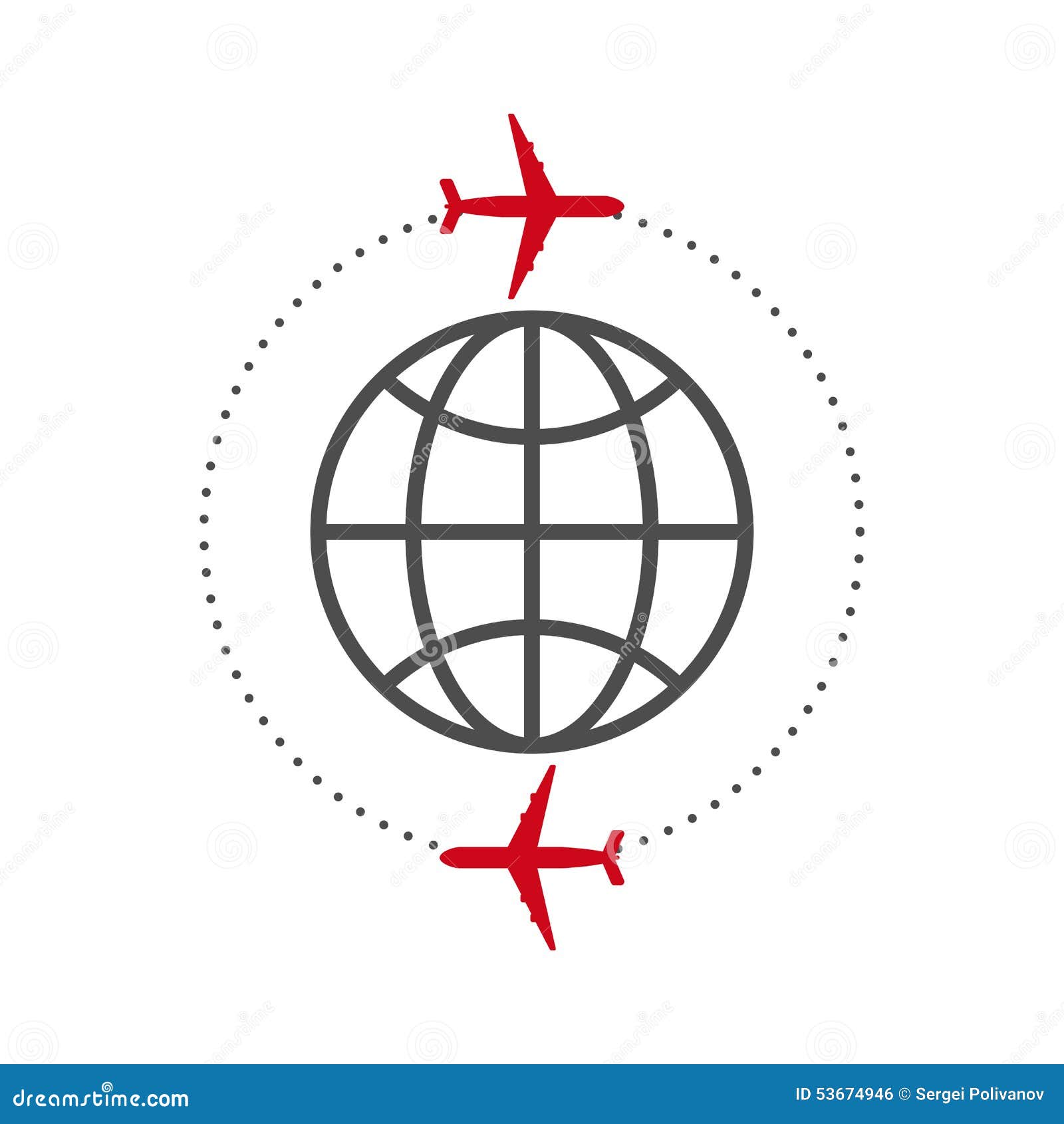 Vector Illustration of Icon Plane and the Globe Stock Vector ...