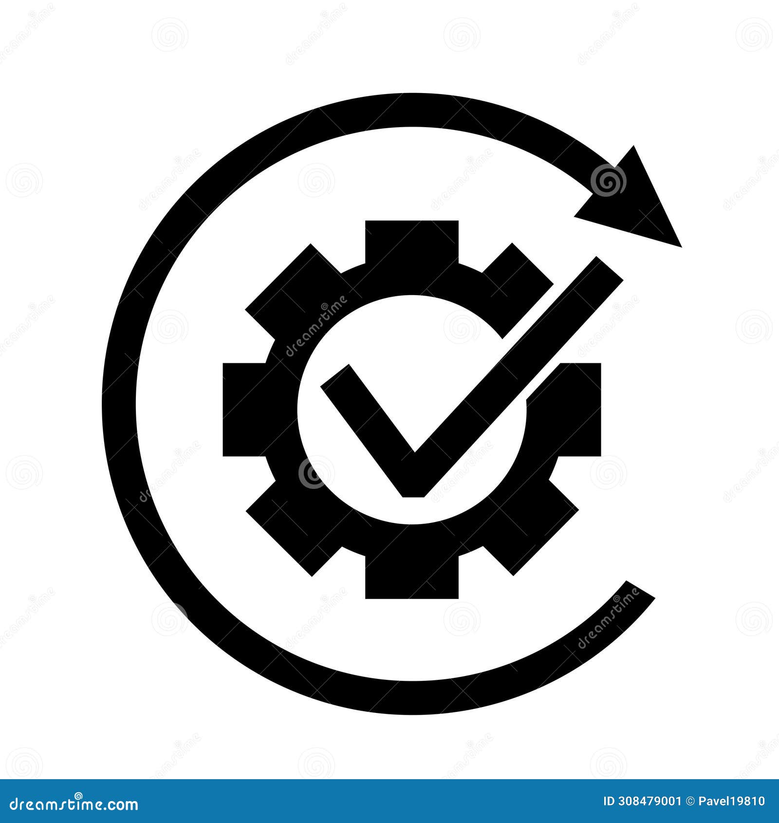 Vector Illustration, Icon, Rotation of a Round Arrow. Stock Vector ...