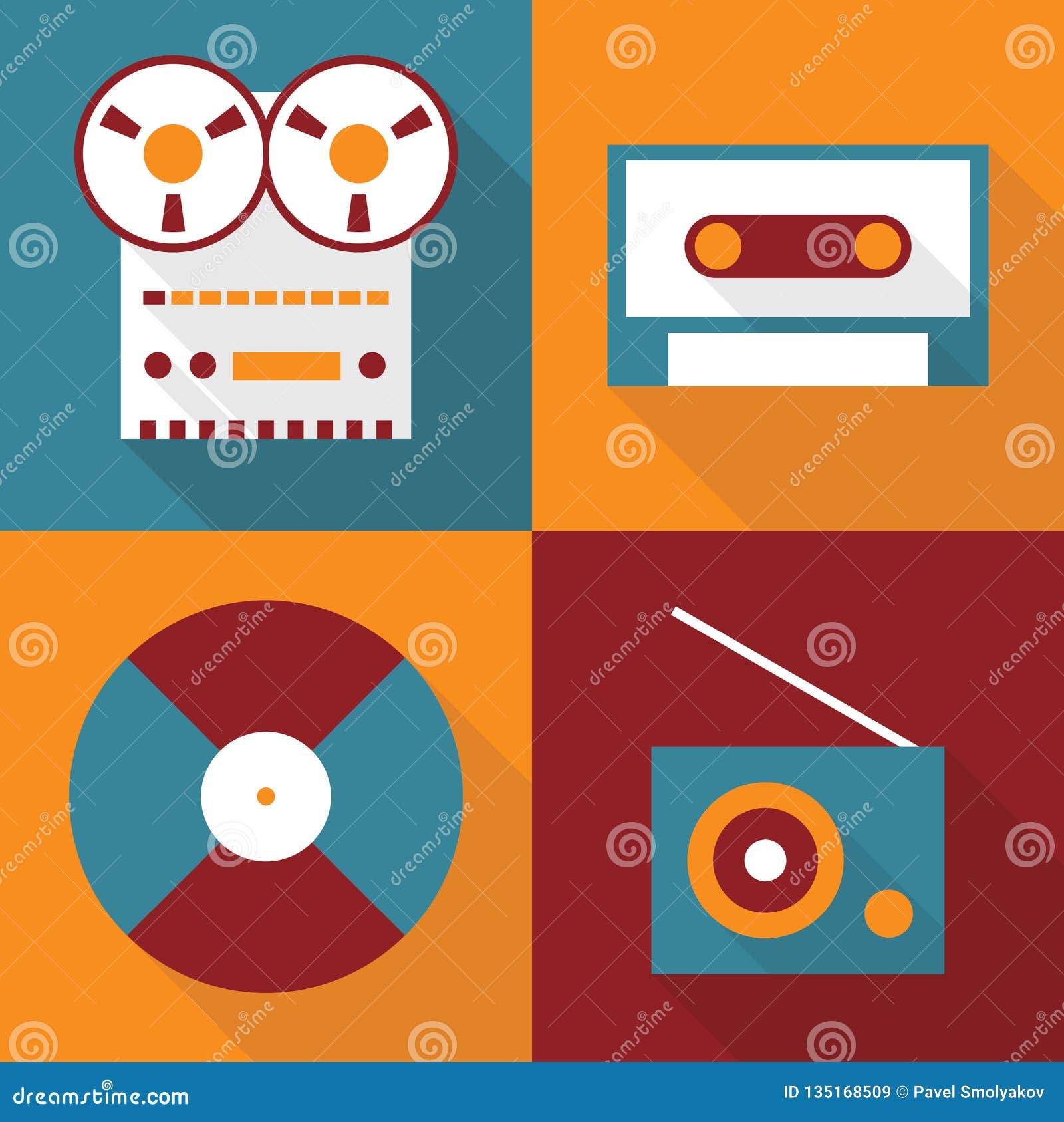 Vector Illustration Icon Set of Retro Music Stock Vector - Illustration ...