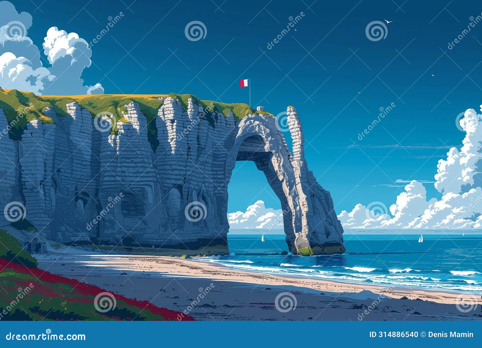 Iconic Normandy Arch D-Day Landmark AI Generated Stock Illustration ...