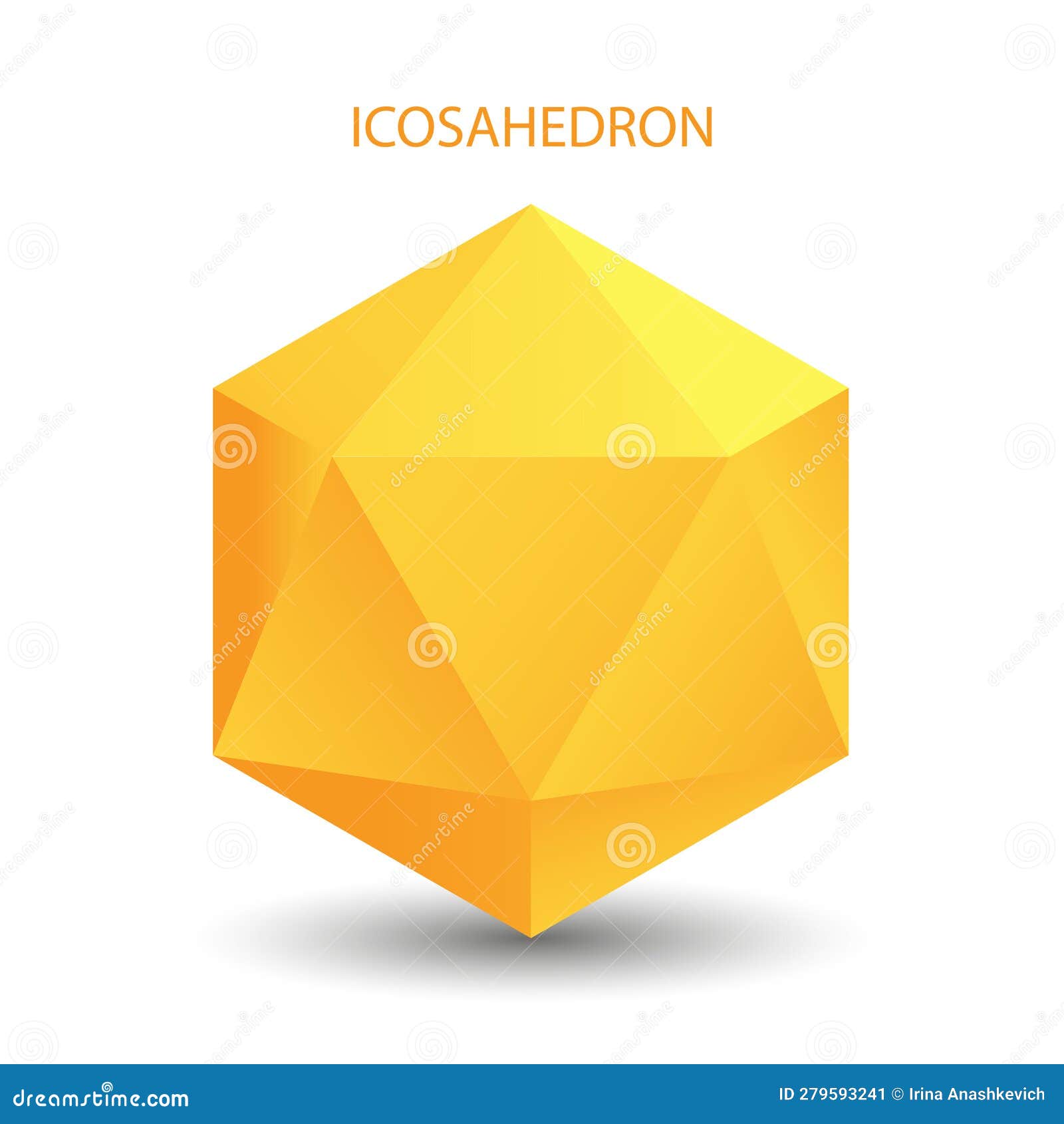Vector Illustration of an Icosahedron with a Gradient for Game, Icon ...