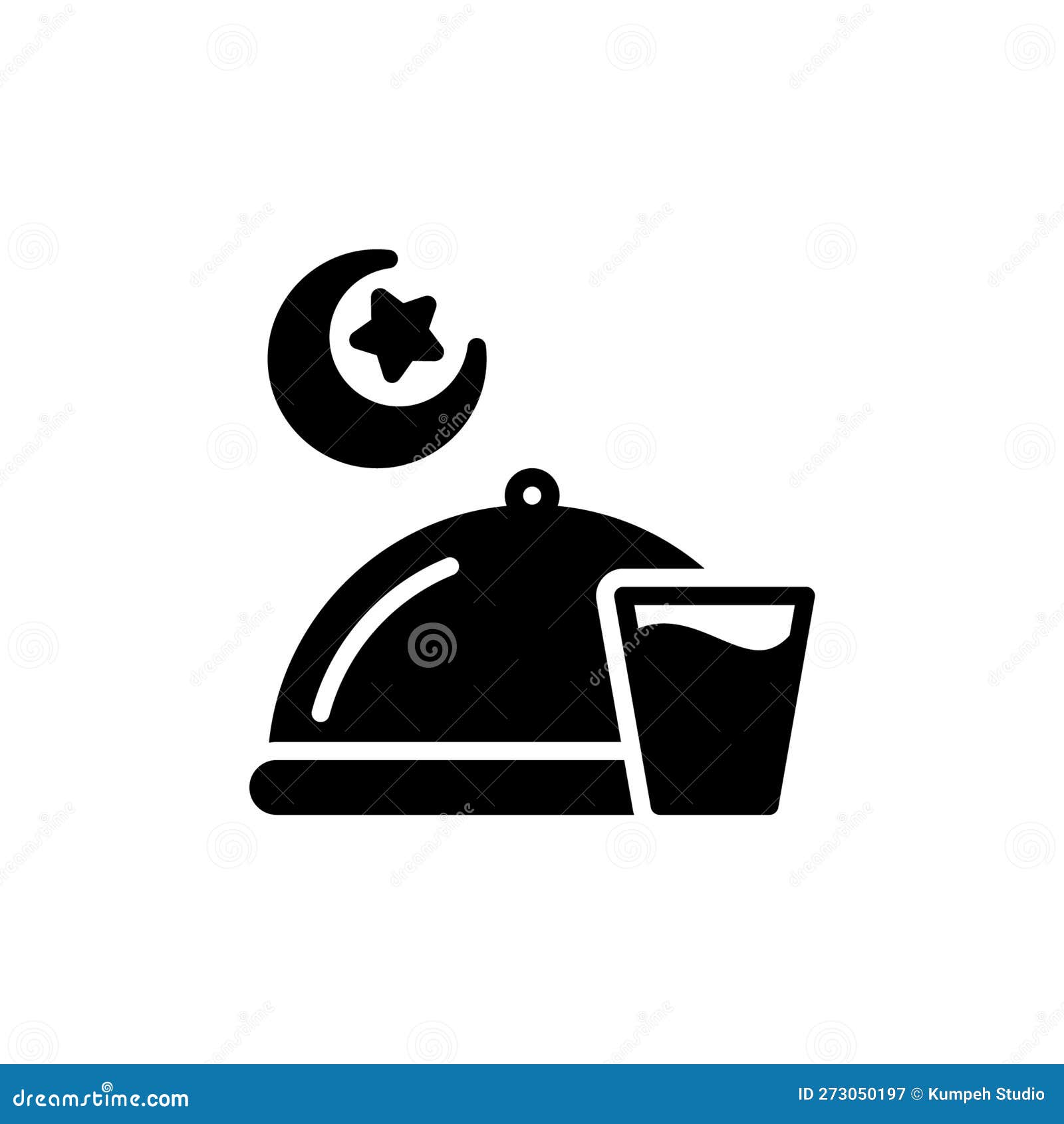 Vector Illustration of Iftar Icon with Glyph Style. Stock Vector ...