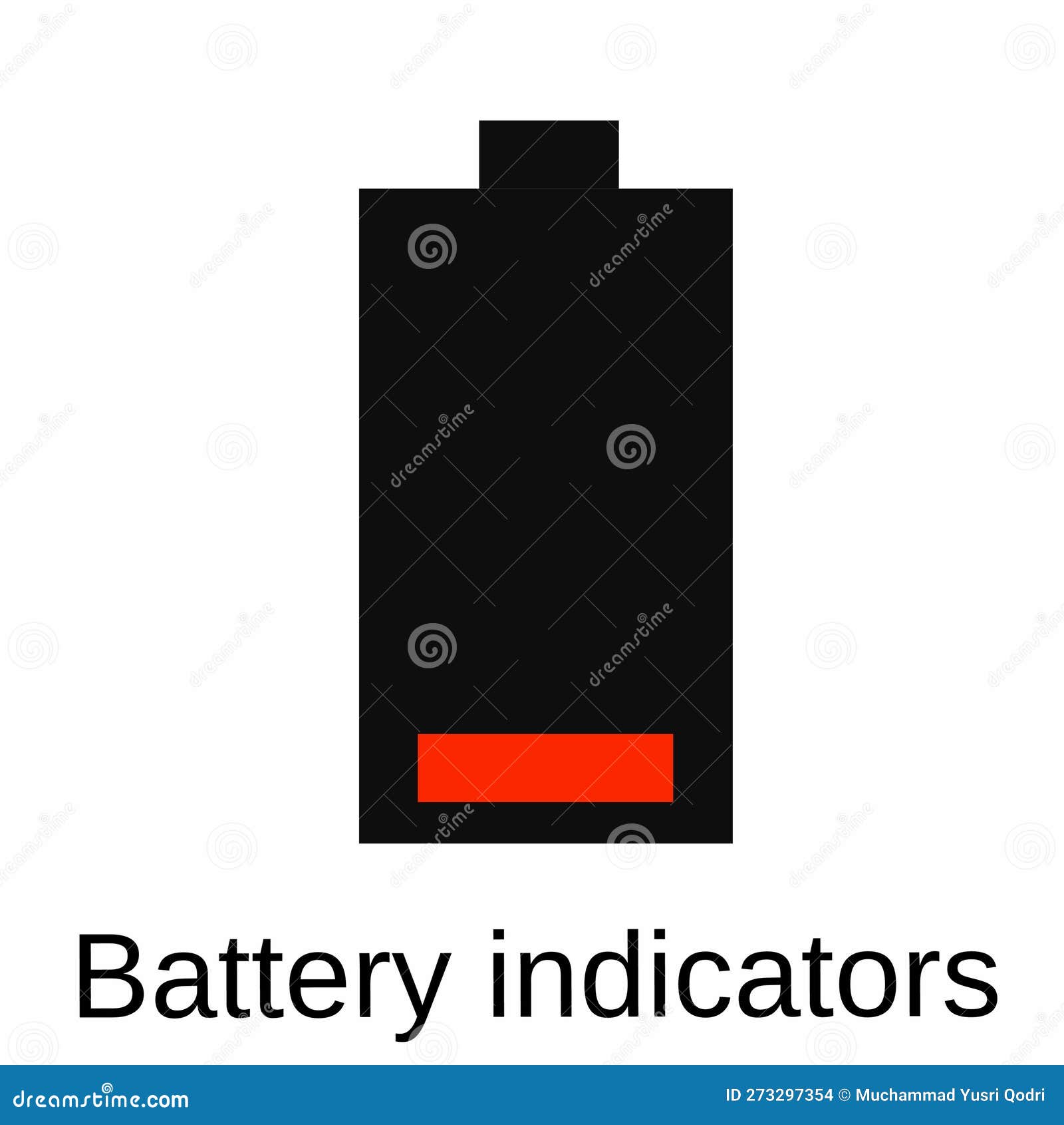 Vector Illustration. Illustration of a Battery in Low or Low Bat ...