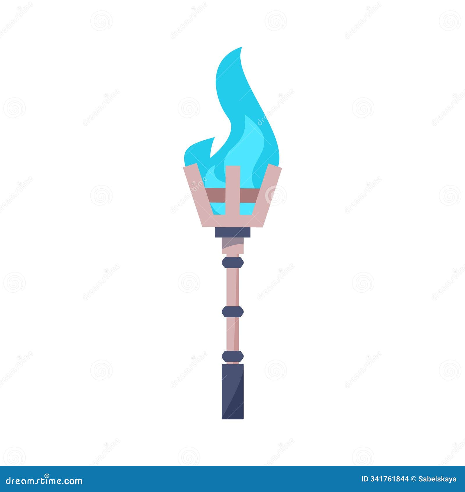 Vector Illustration with the Image of a Magic Torch on a Metal Base ...