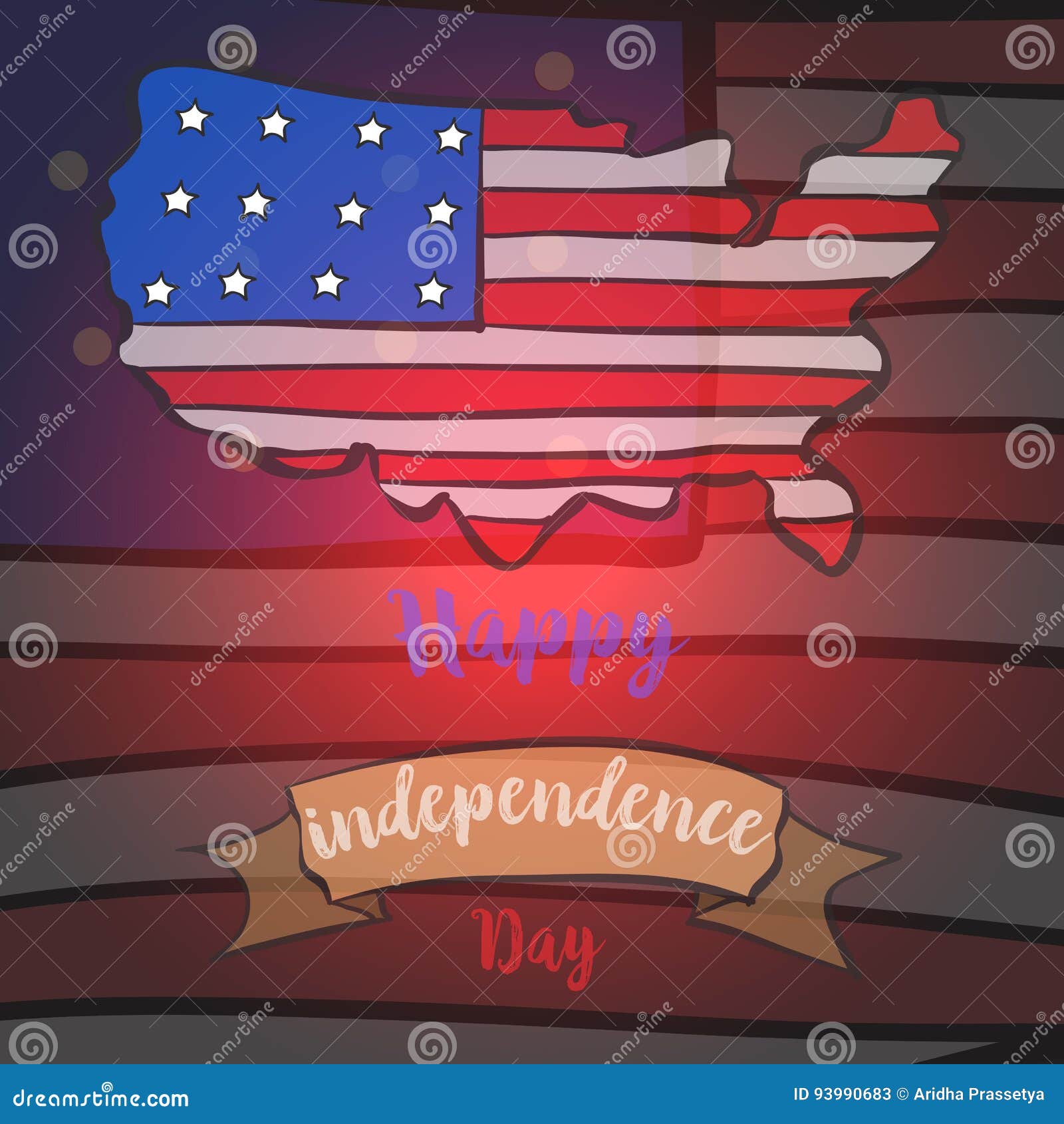Vector Illustration of Independence Day Card Stock Vector ...
