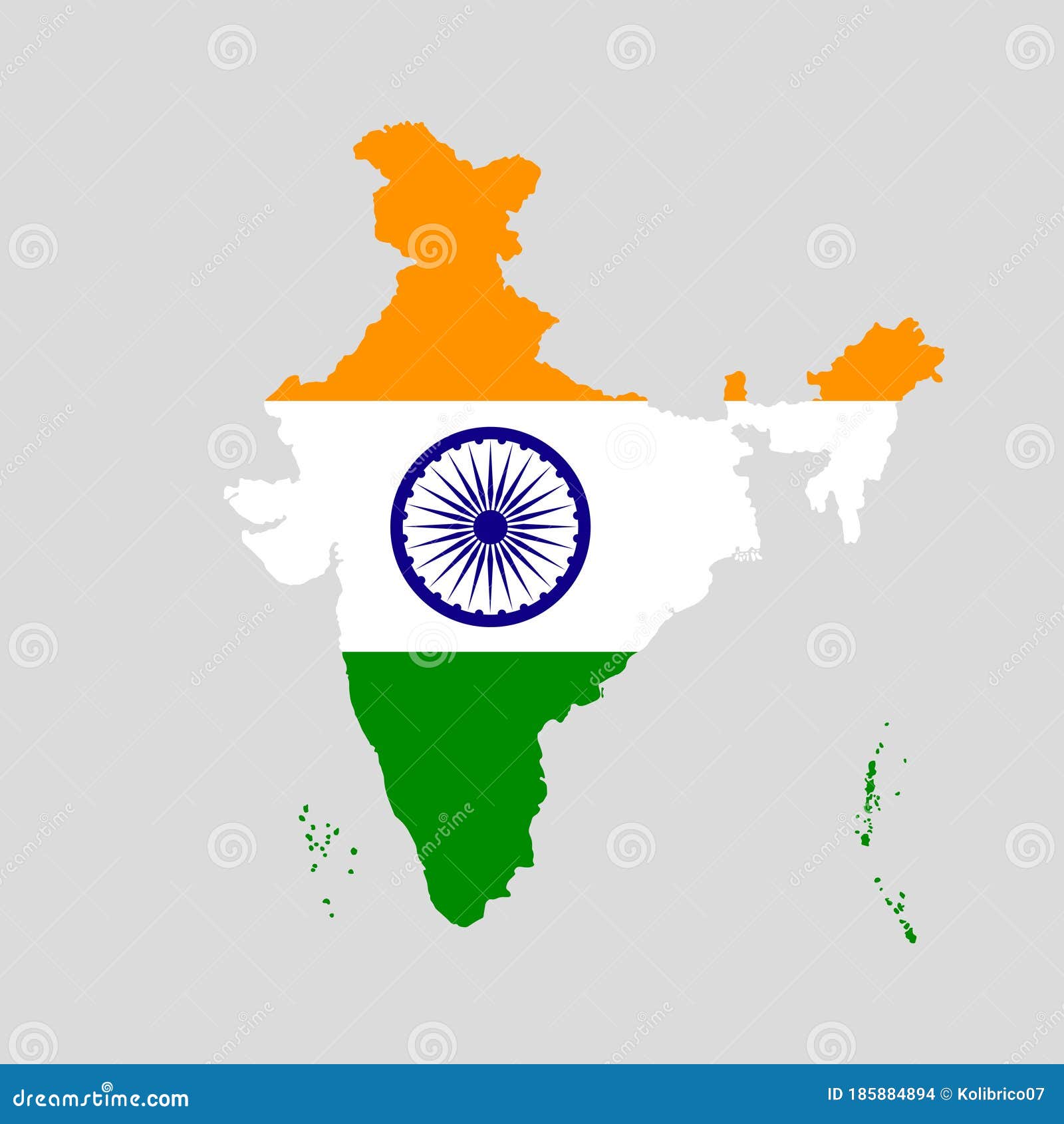Vector Illustration of India Flag Map. Vector Map.. Stock Vector ...