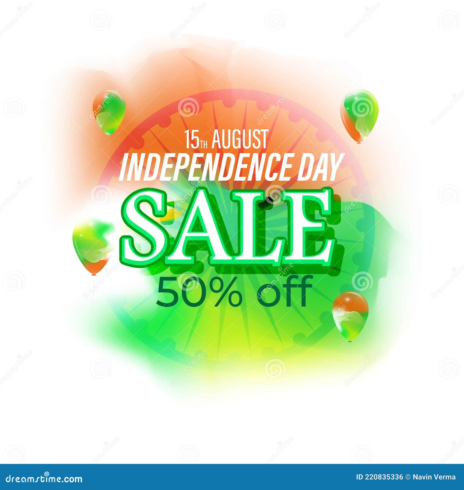 Vector Illustration for Indian Independence Sale Banner. Stock Vector ...