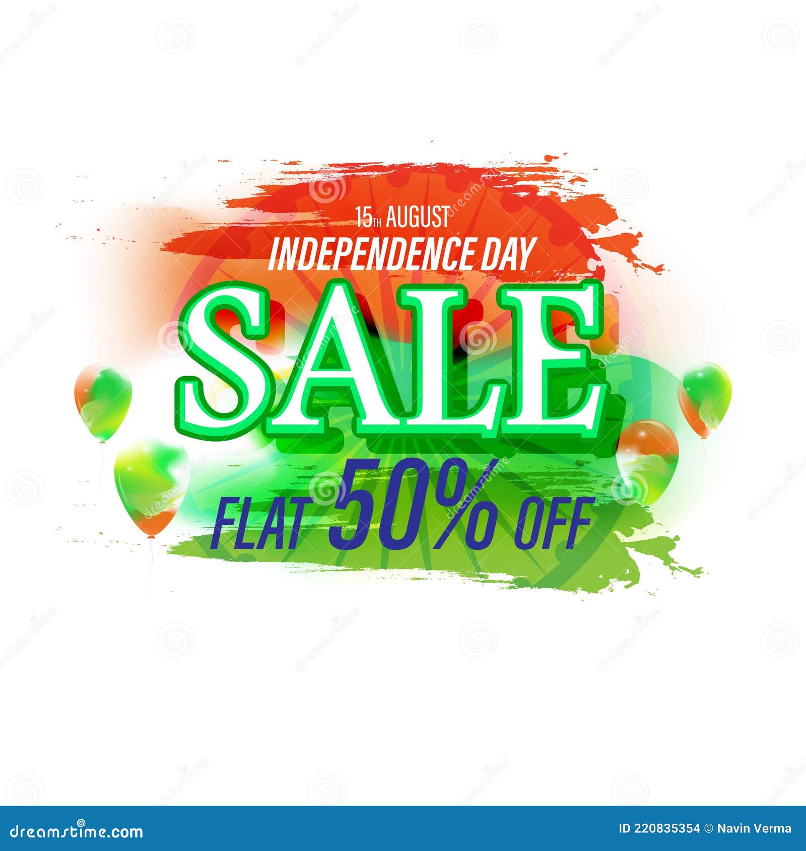 Vector Illustration for Indian Independence Sale Banner. Stock Vector ...