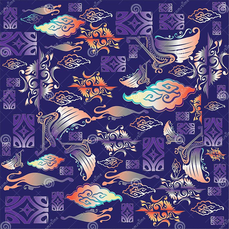 Vector Illustration Indonesian Batik Stock Vector - Illustration of ...