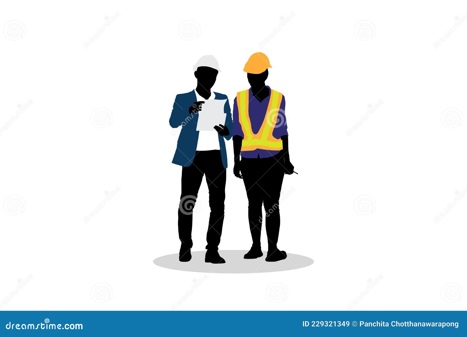 Foreman Or Worker For Building Construction. Vector Isolated Character ...