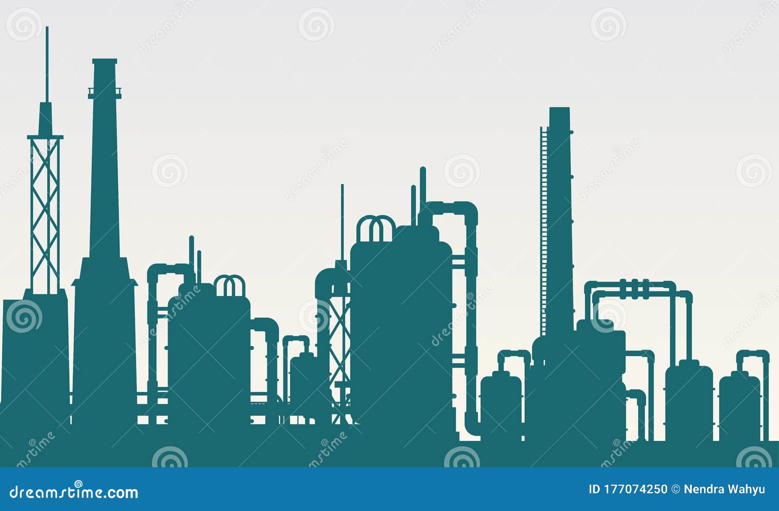 Vector Illustration of Industrial Processing Factory Building. Suitable ...