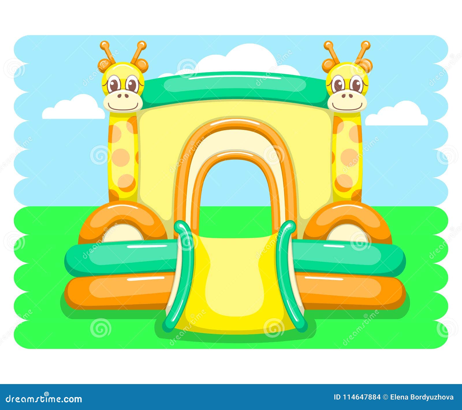 Cartoon Inflatable Trampoline Stock Vector - Illustration of card ... Cartoon Inflatable Trampoline Stock Vector - Illustration of card ...