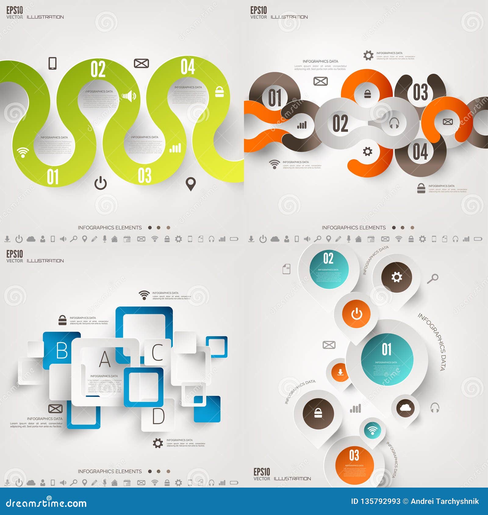Vector Illustration. Infograaphics Set. Diagram or Chart Template with ...
