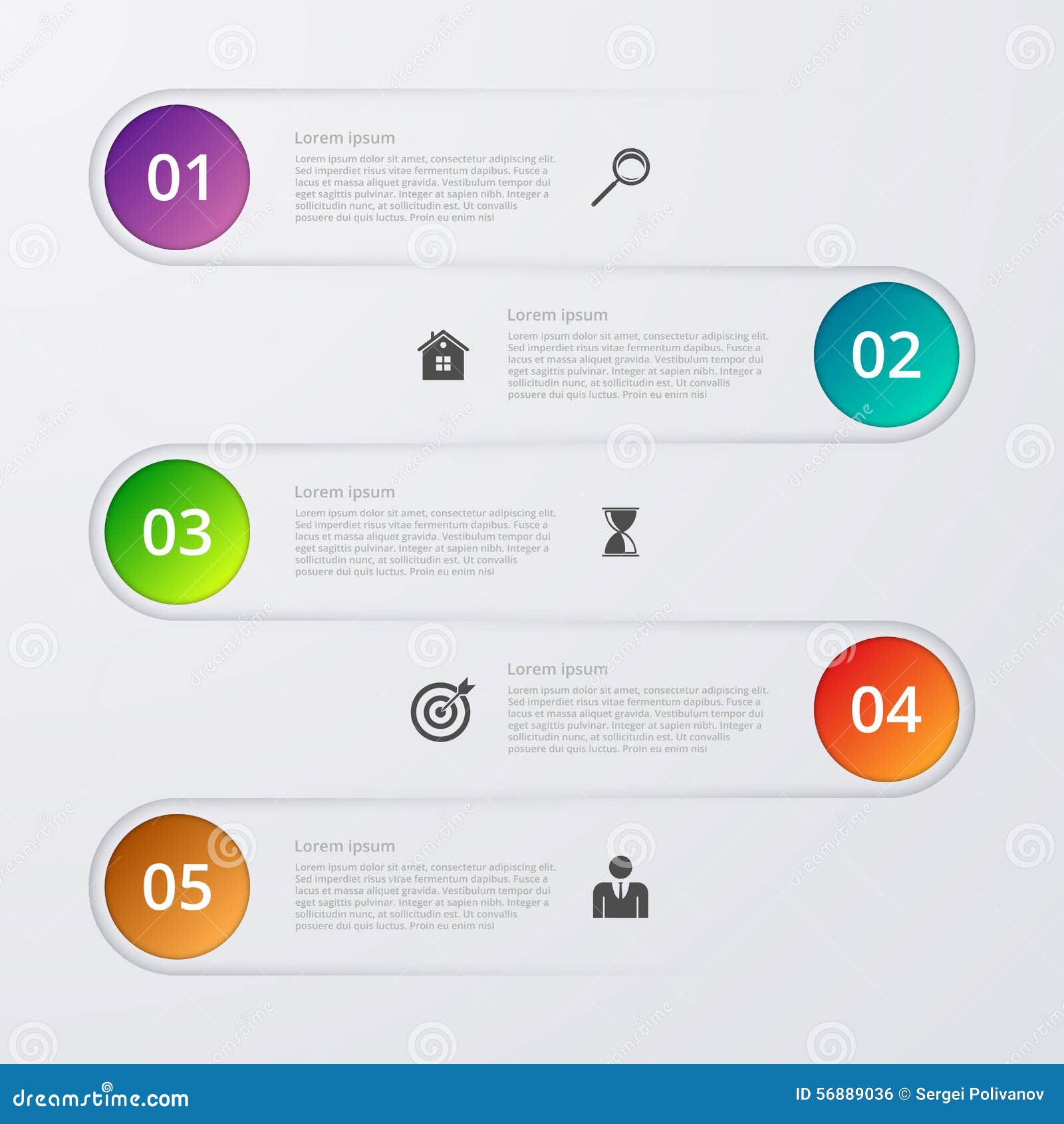 Vector Illustration Infographic Five Options Stock Vector ...