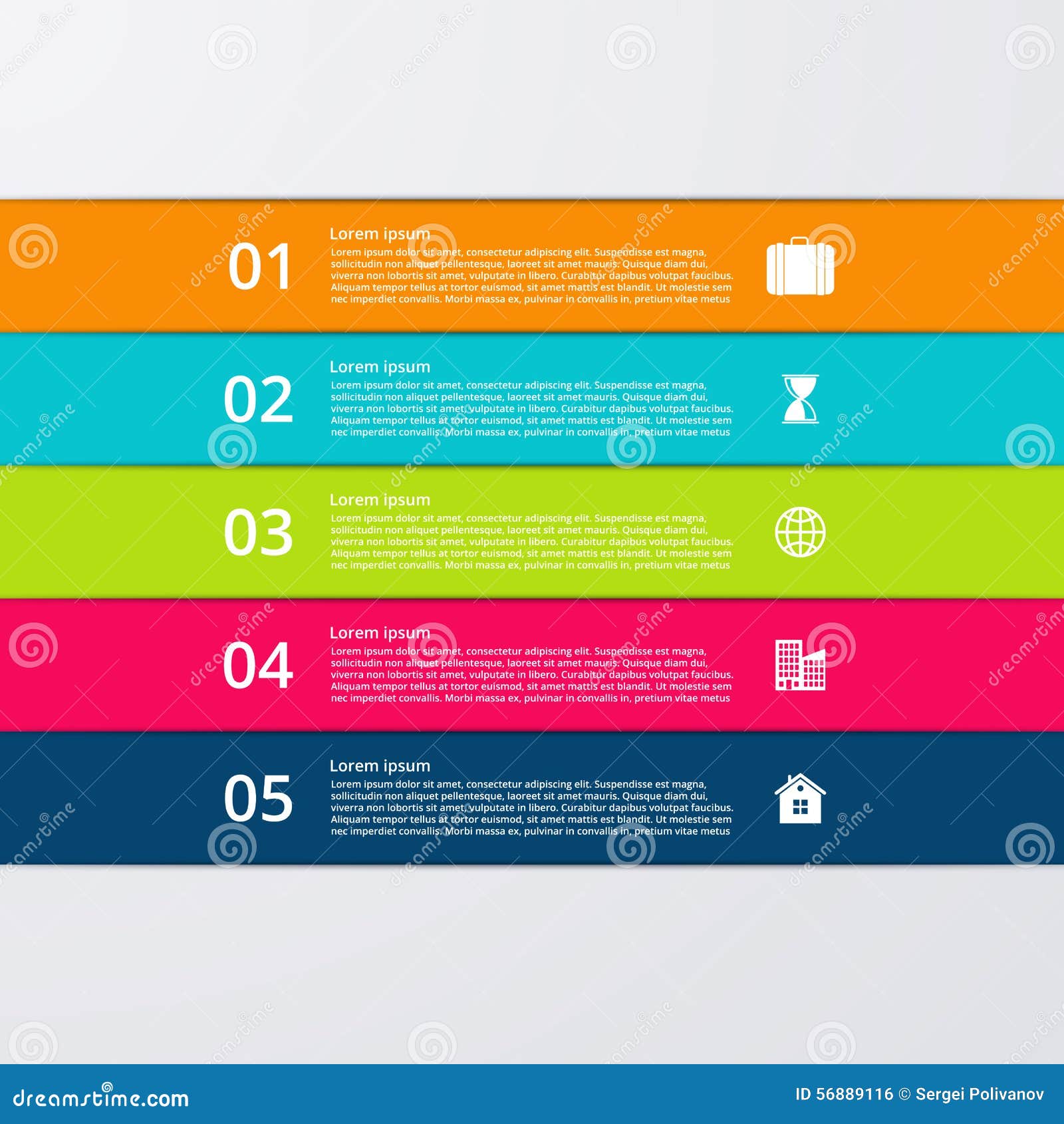 Vector Illustration Infographic Five Options Stock Vector ...