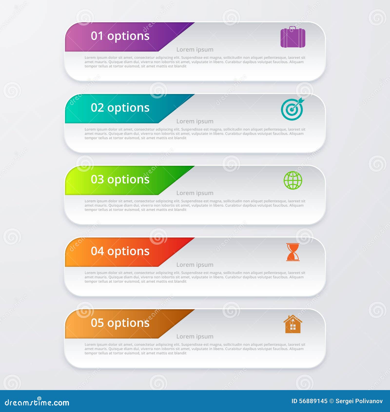 Vector Illustration Infographic Five Options Stock Vector ...