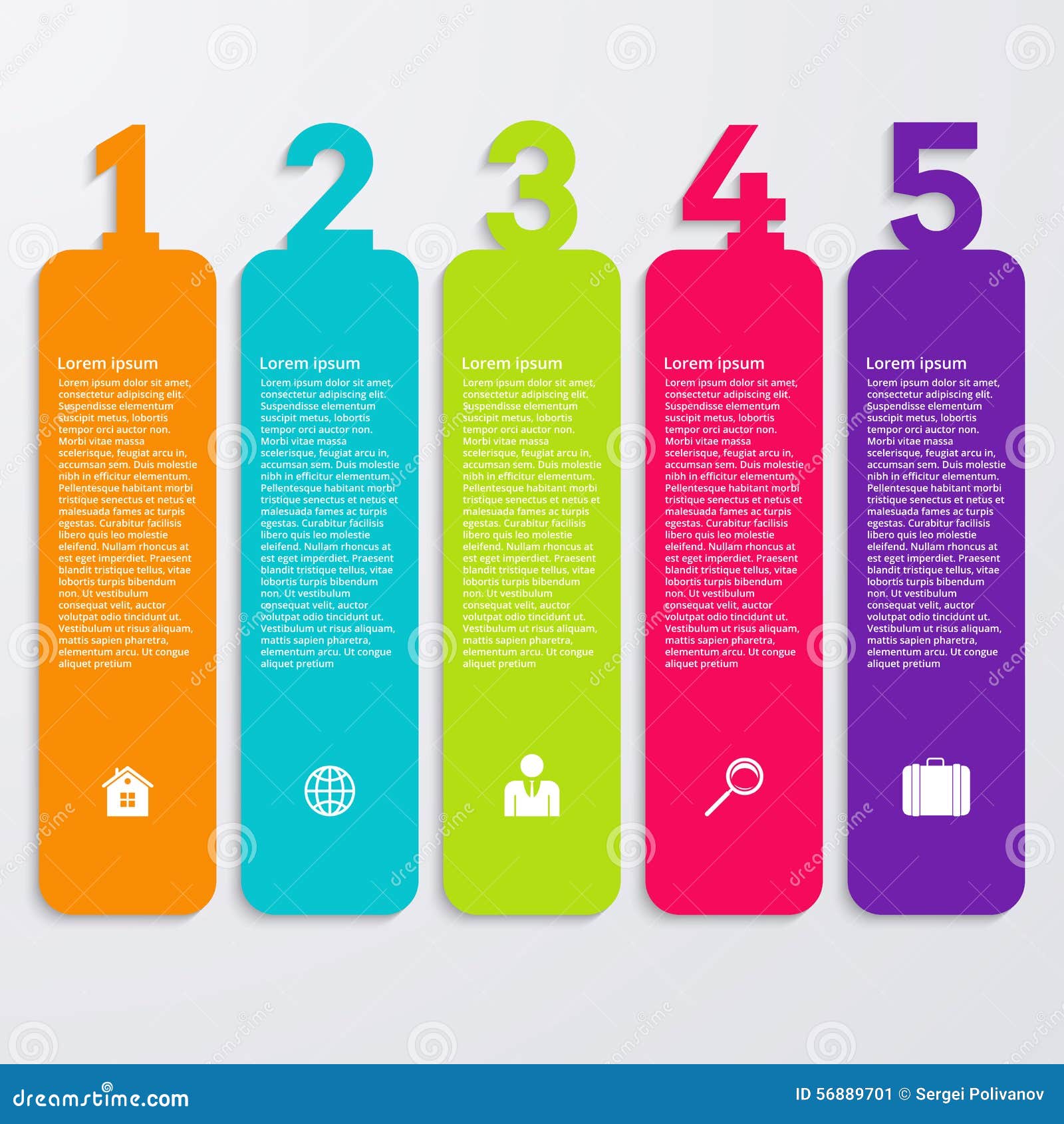 Vector Illustration Infographic Five Options Stock Vector ...