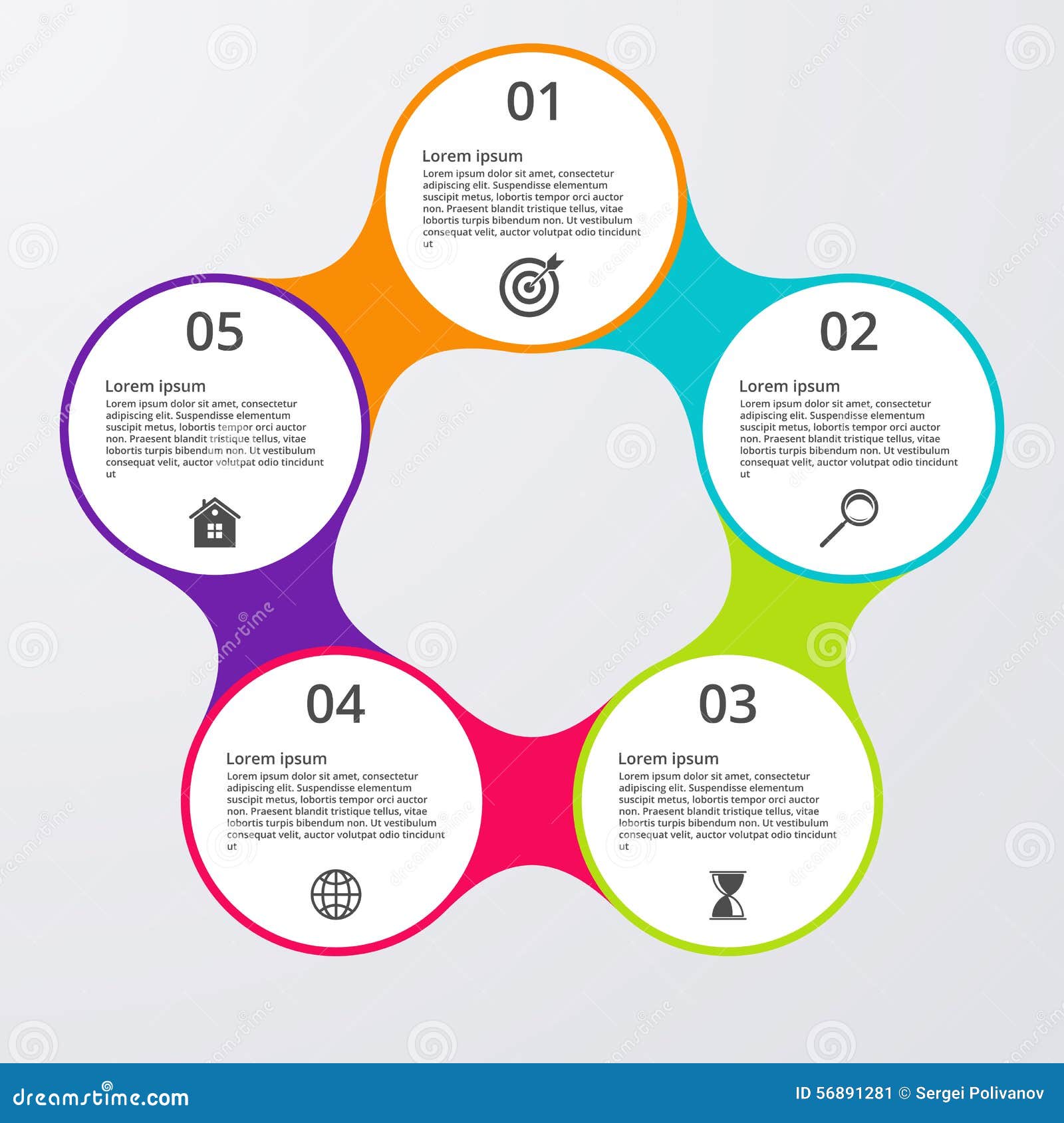 Infographic Five Step With Ribbon Up Side Arrow Dashed Circle And Text ... Infographic Five Step With Ribbon Up Side Arrow Dashed Circle And Text ...