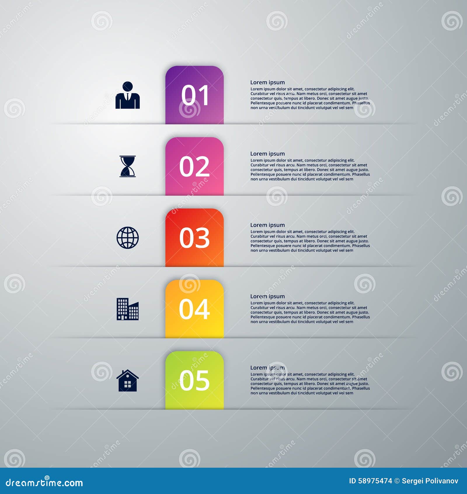 Vector Illustration Infographic Five Options Stock Vector ...