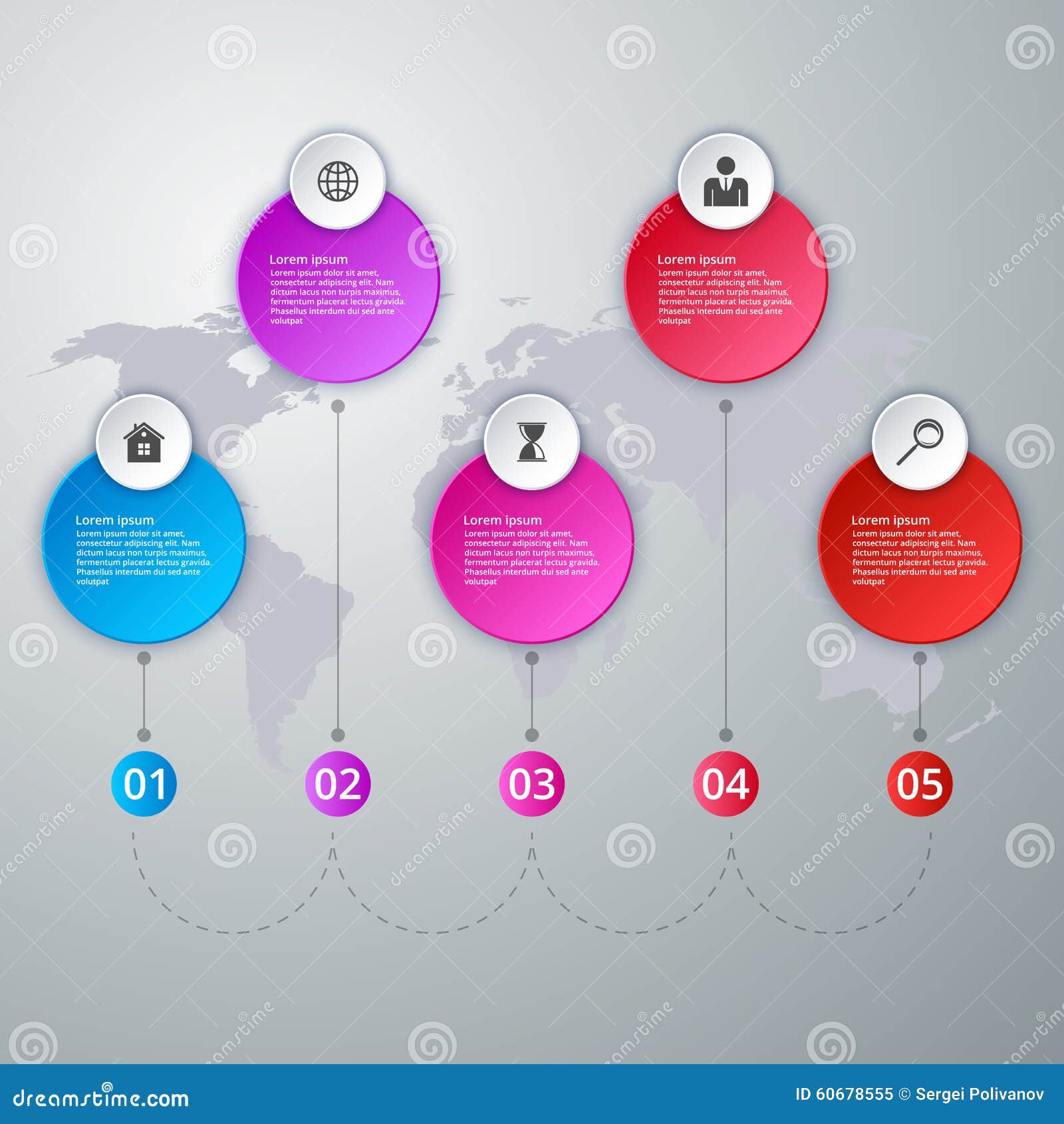 Vector Illustration Infographic Five Options Stock Vector ...