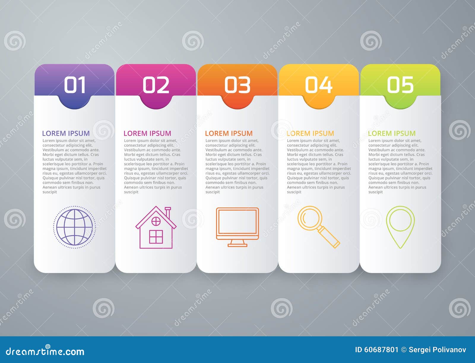 Vector Illustration Infographic Five Options Stock Vector ...