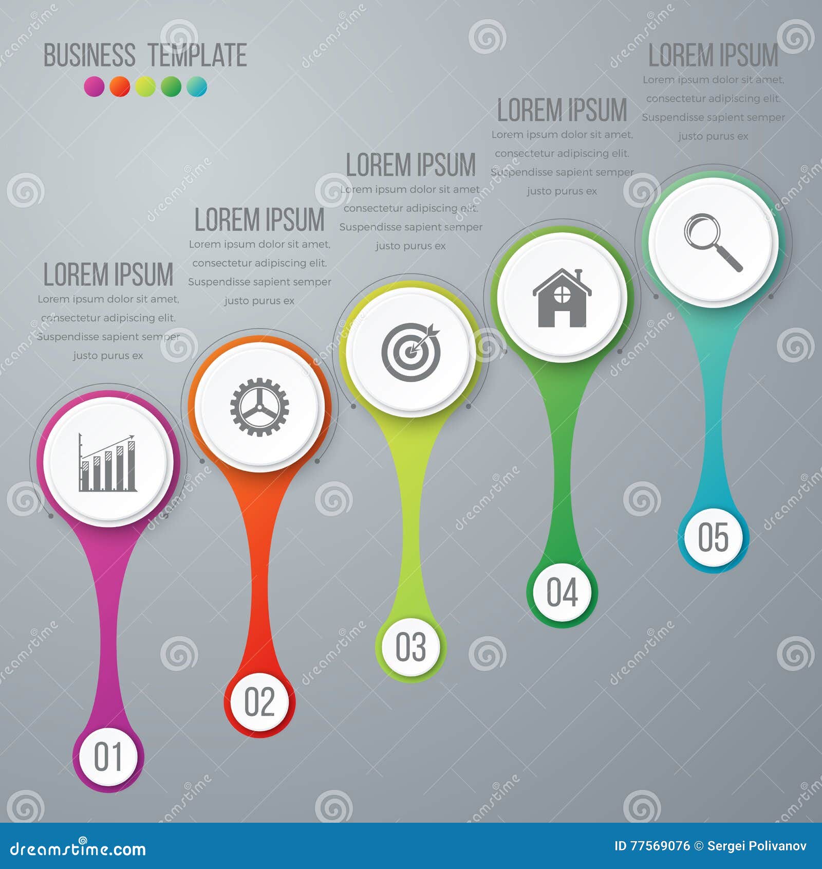 Vector Illustration Infographic Five Options Stock Vector ...