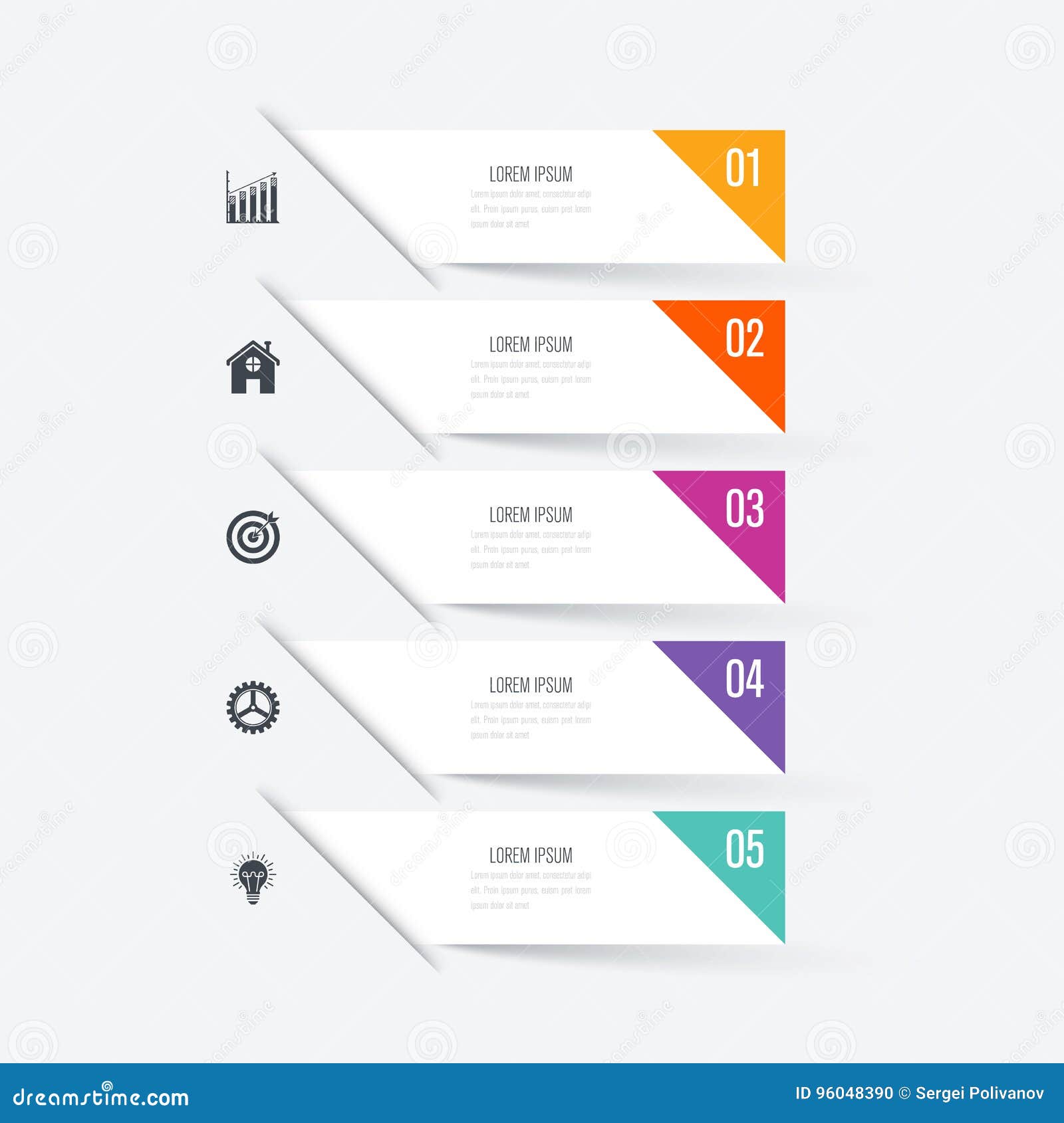 Vector Illustration Infographic Five Options Stock Vector ...