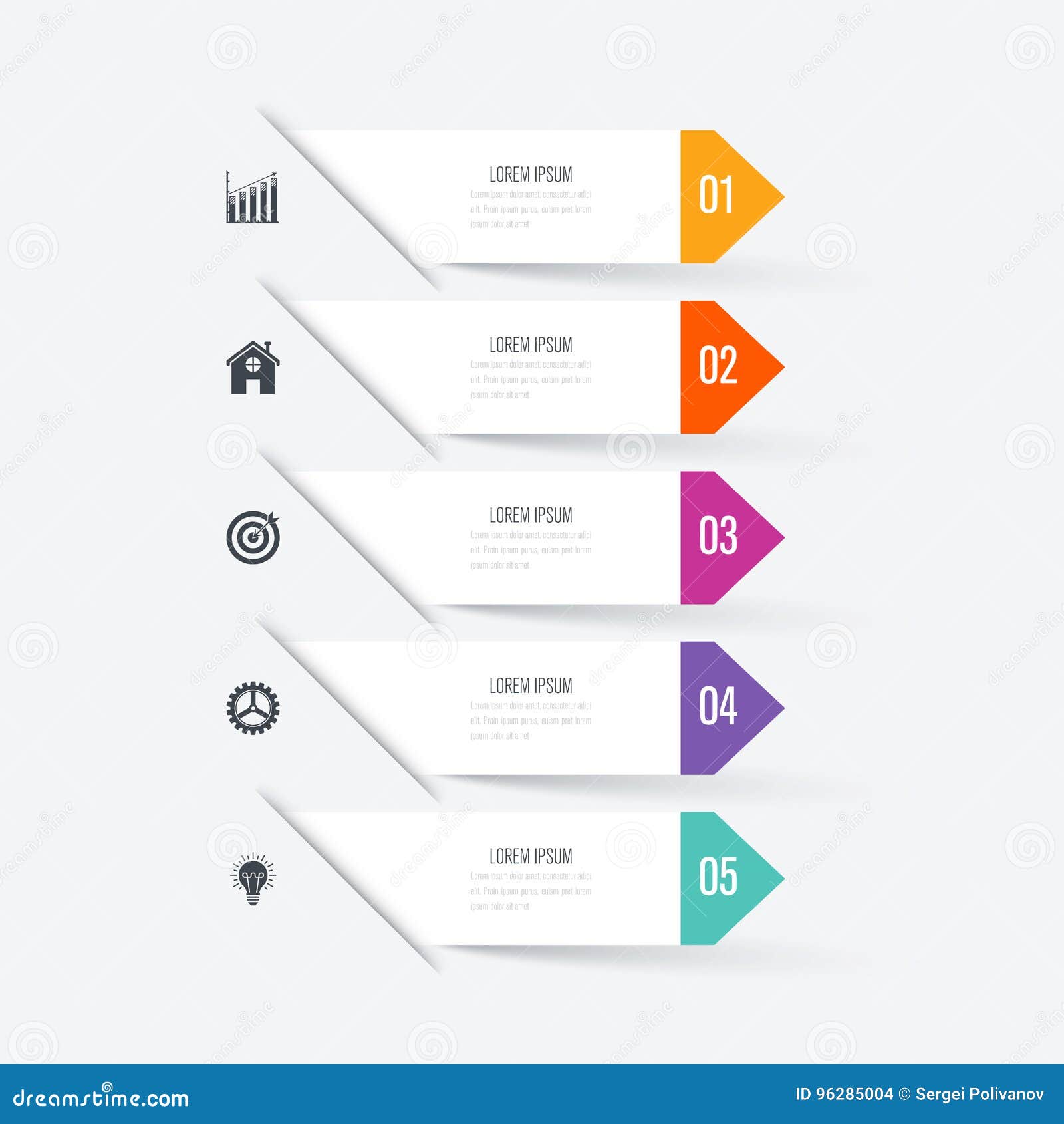 Vector Illustration Infographic Five Options Stock Vector ...