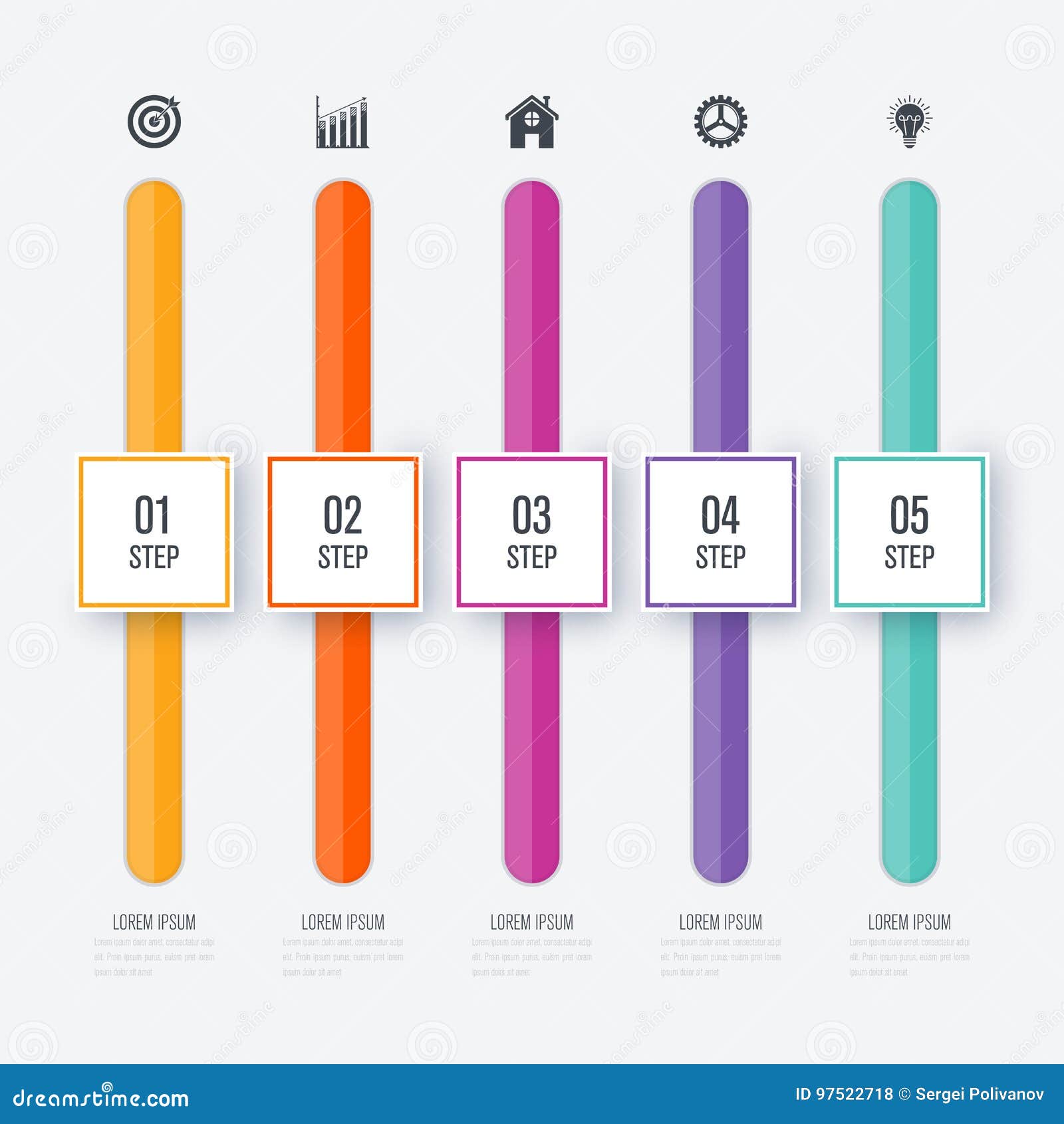 Vector Illustration Infographic Five Options Stock Vector ...
