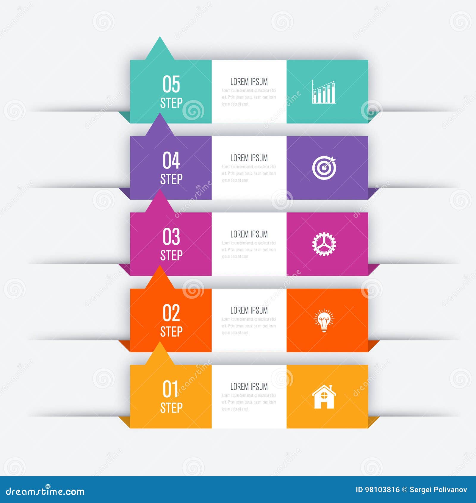 Vector Illustration Infographic Five Options Stock Vector ...