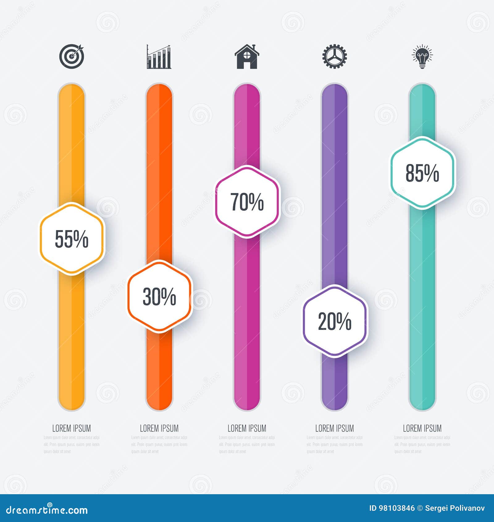 Vector Illustration Infographic Five Options Stock Vector ...