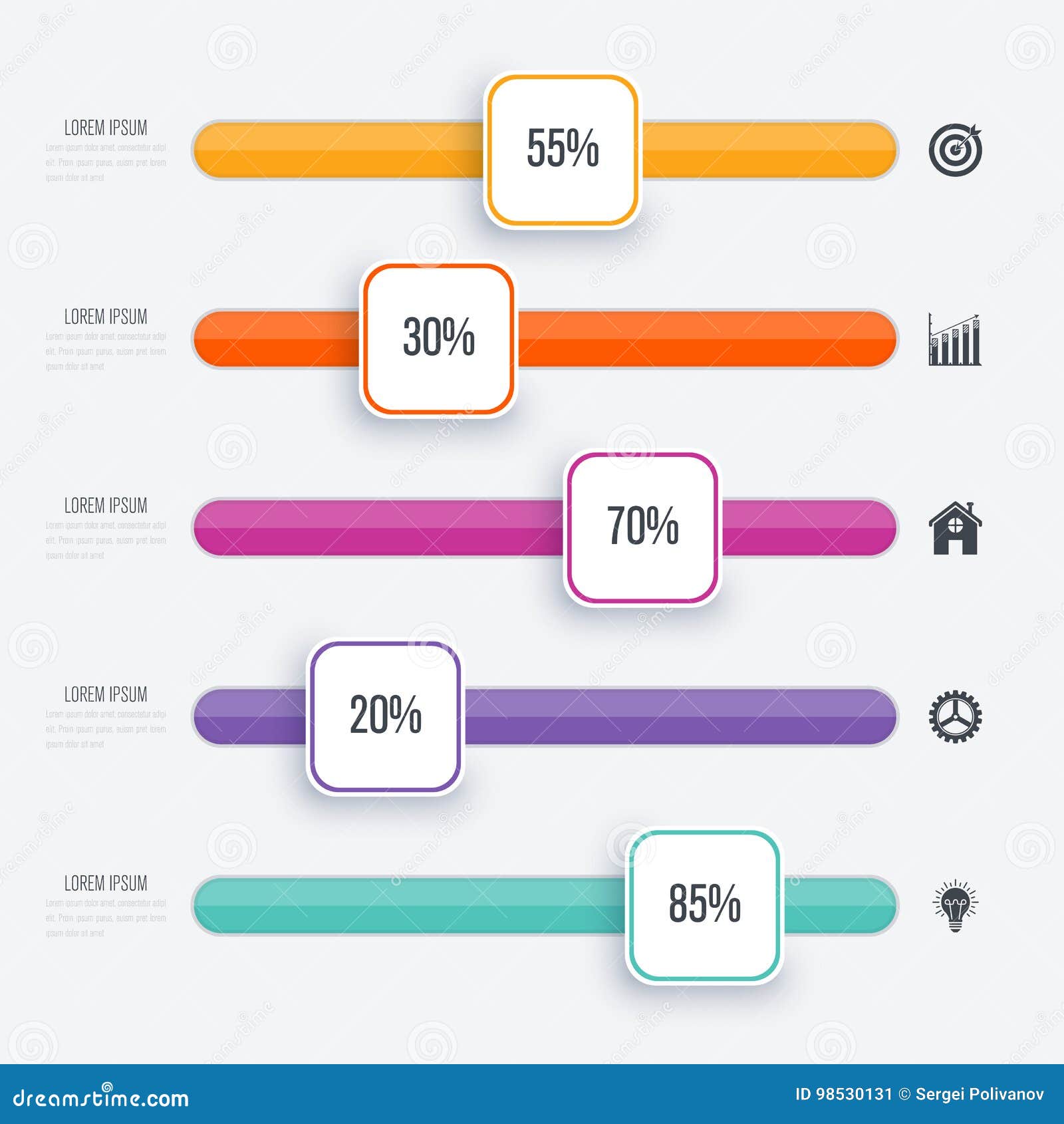Vector Illustration Infographic Five Options Stock Vector ...
