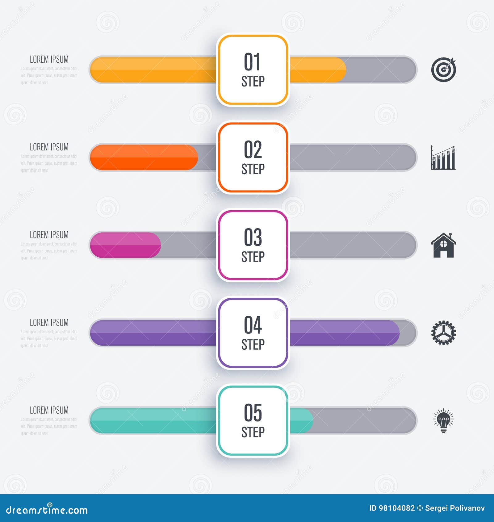 Vector Illustration Infographic Five Options Stock Vector ...