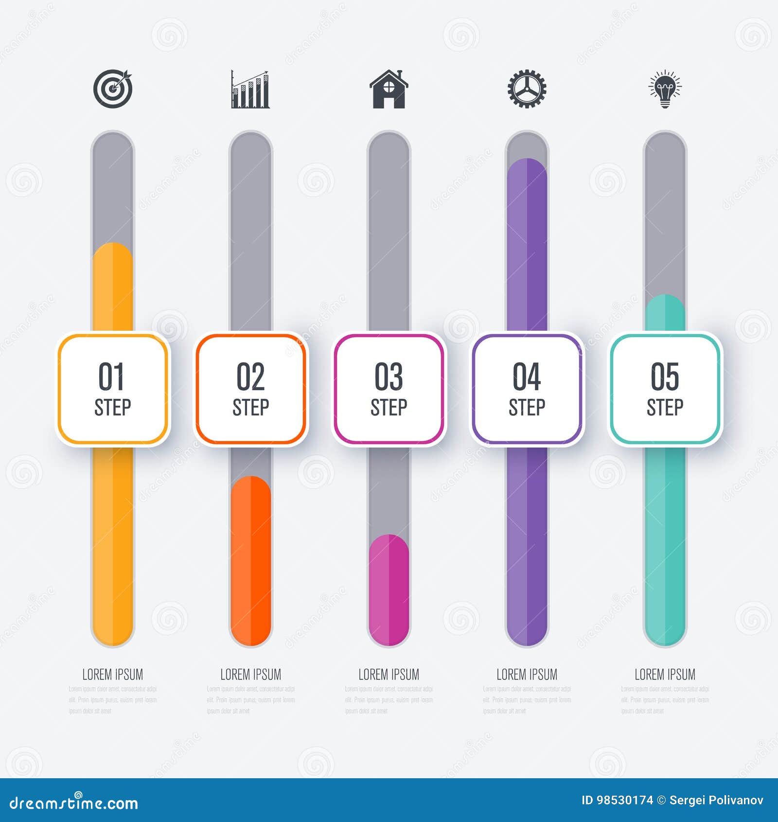 Vector Illustration Infographic Five Options Stock Vector ...