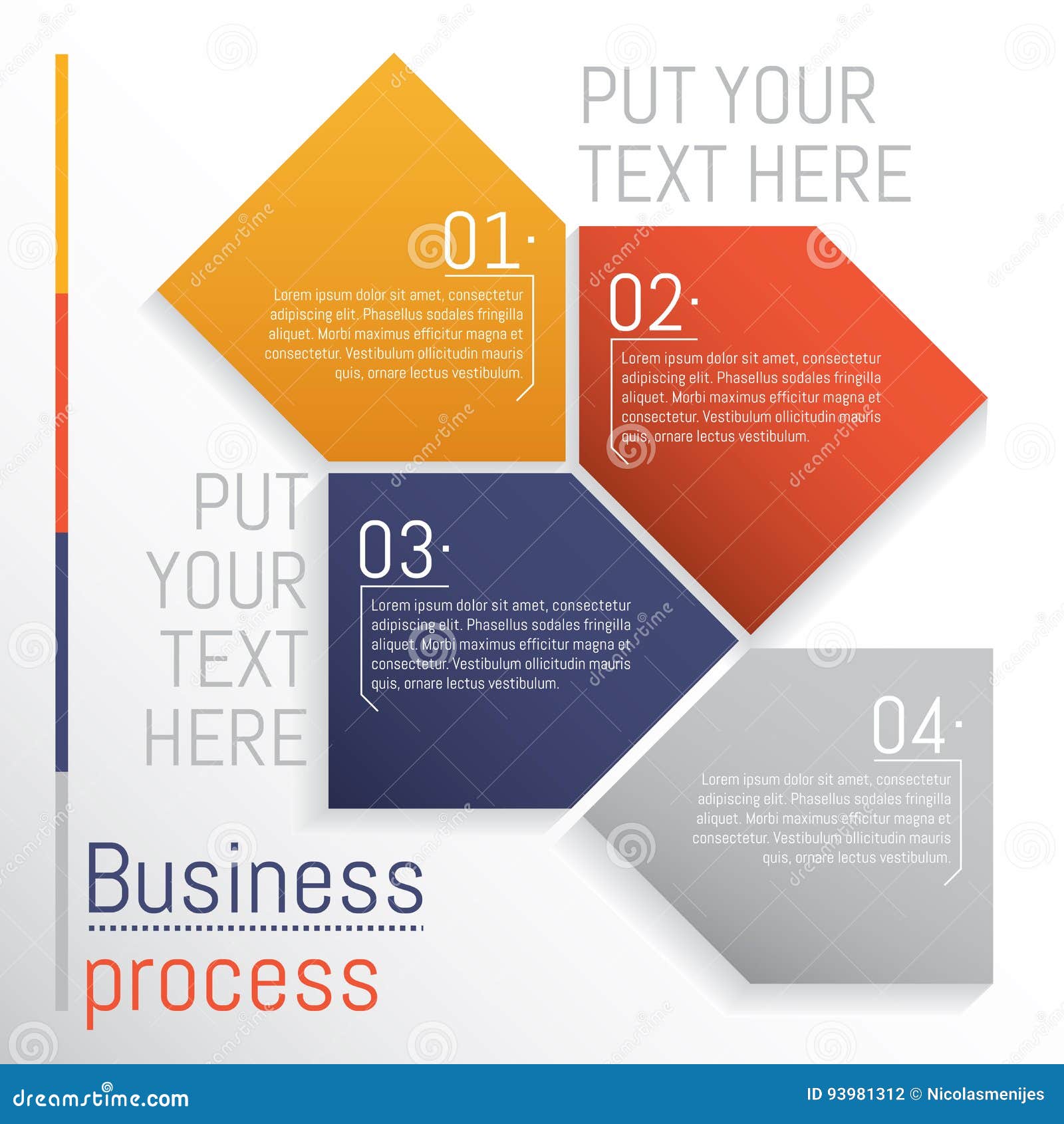 Vector Illustration. Infographic Template Business Process with Stock ...