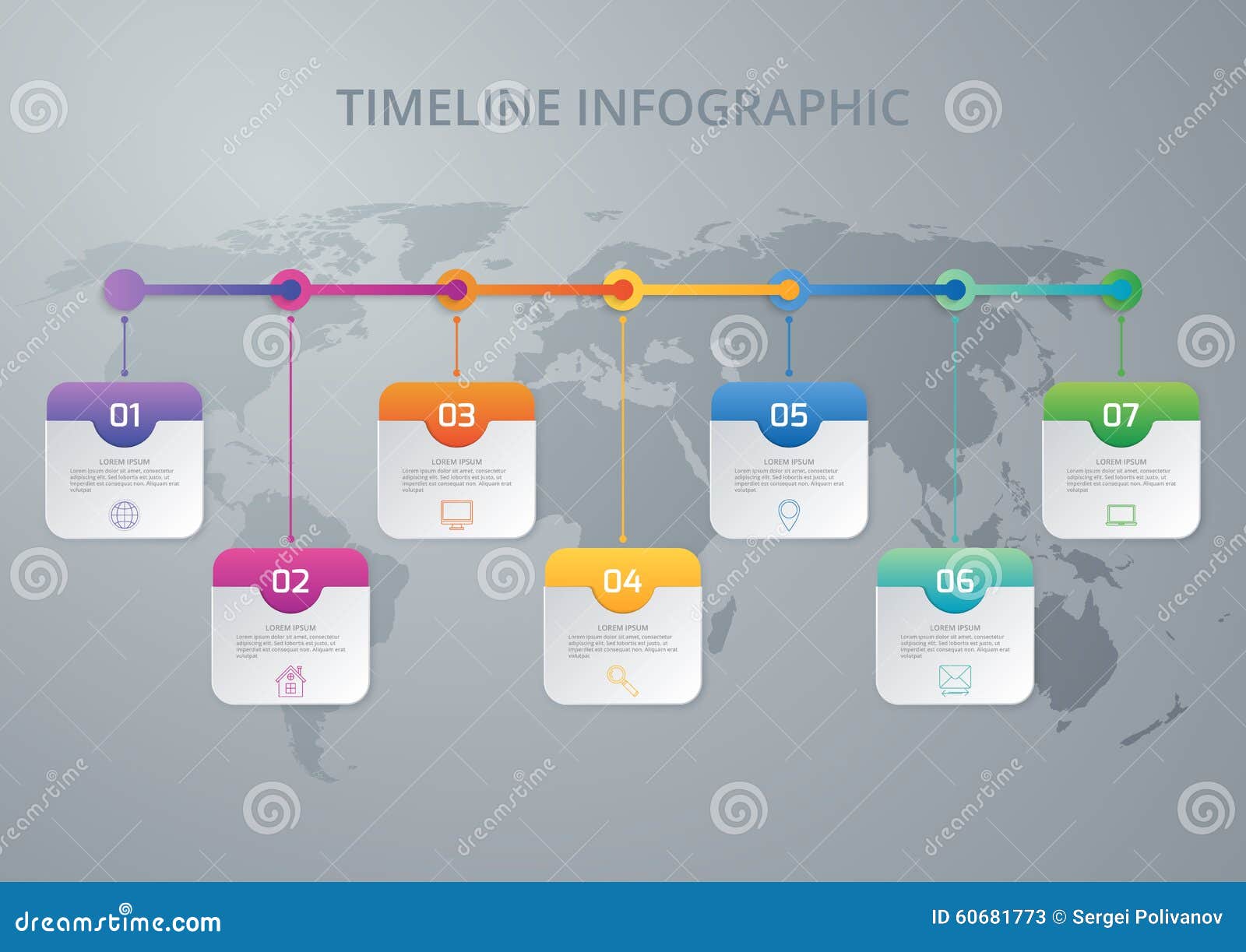 Vector Illustration Infographic Timeline of Seven Options Stock Vector ...