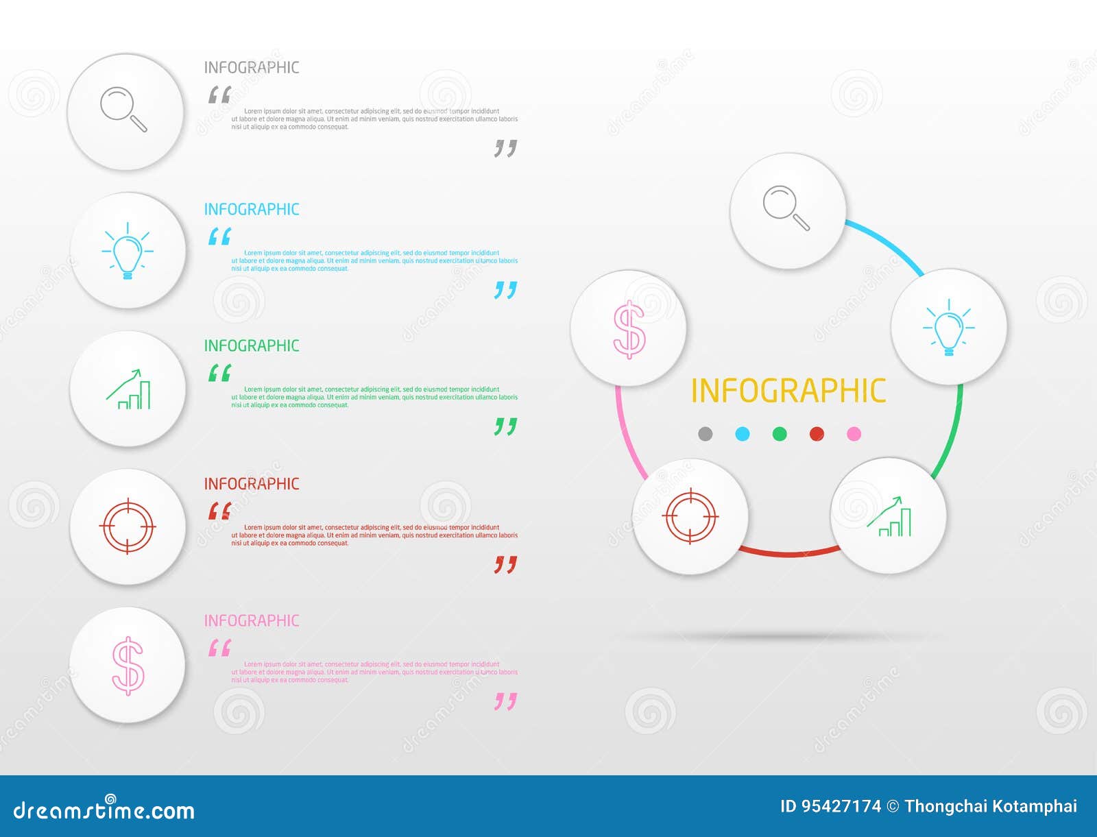 Vector Illustration Infographic Workflow Layout Diagram Number O Stock ...