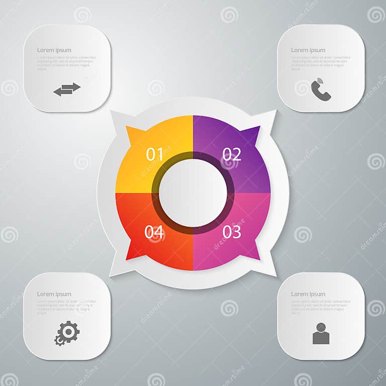 Vector Illustration Infographics Circle with Four Quadrants Stock ...